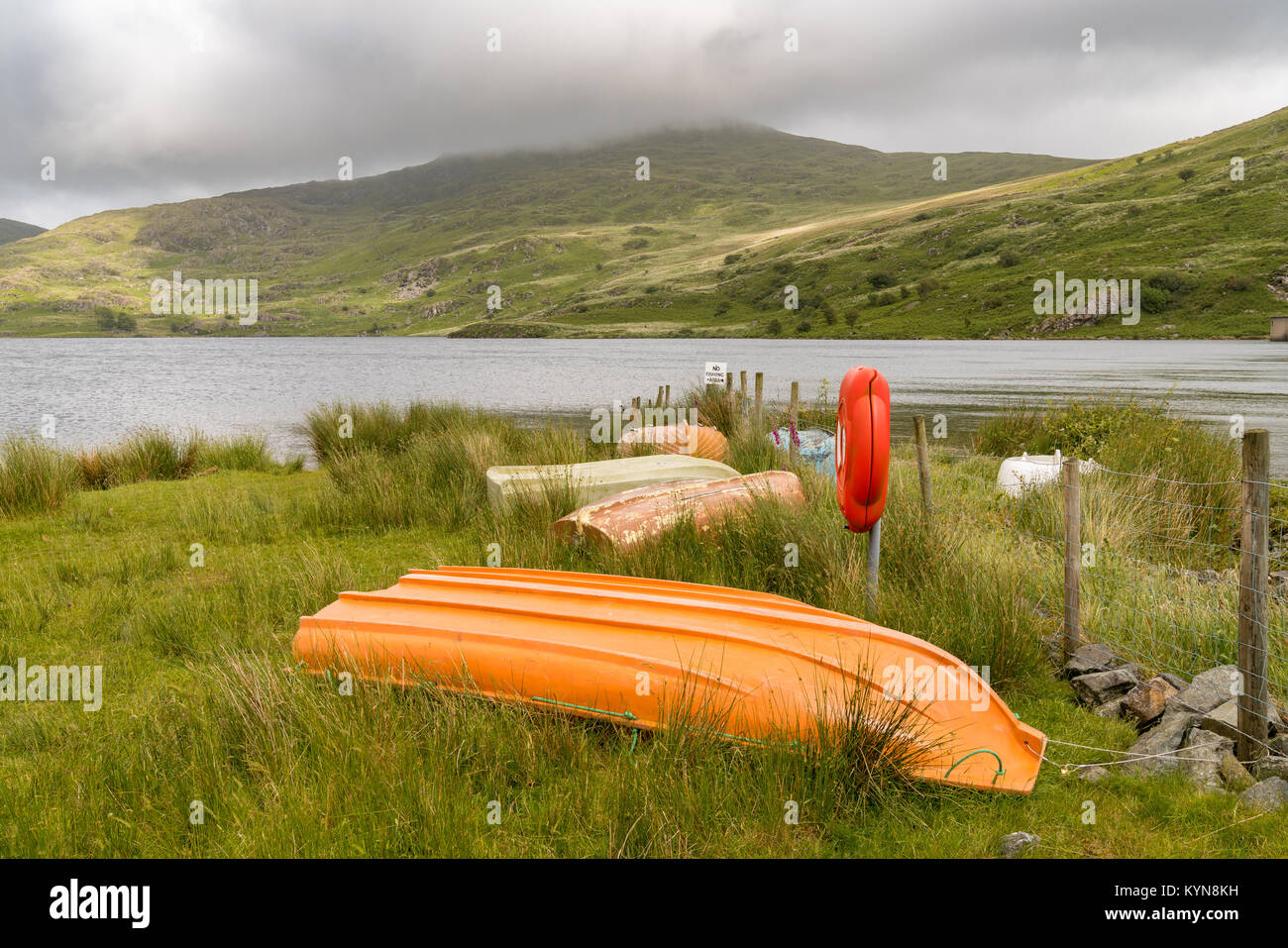 Boats and lifebuoy at Llyn Cwmystradllyn, Gwynedd, Wales, UK Stock ... Boats and lifebuoy at Llyn Cwmystradllyn, Gwynedd, Wales, UK Stock ...