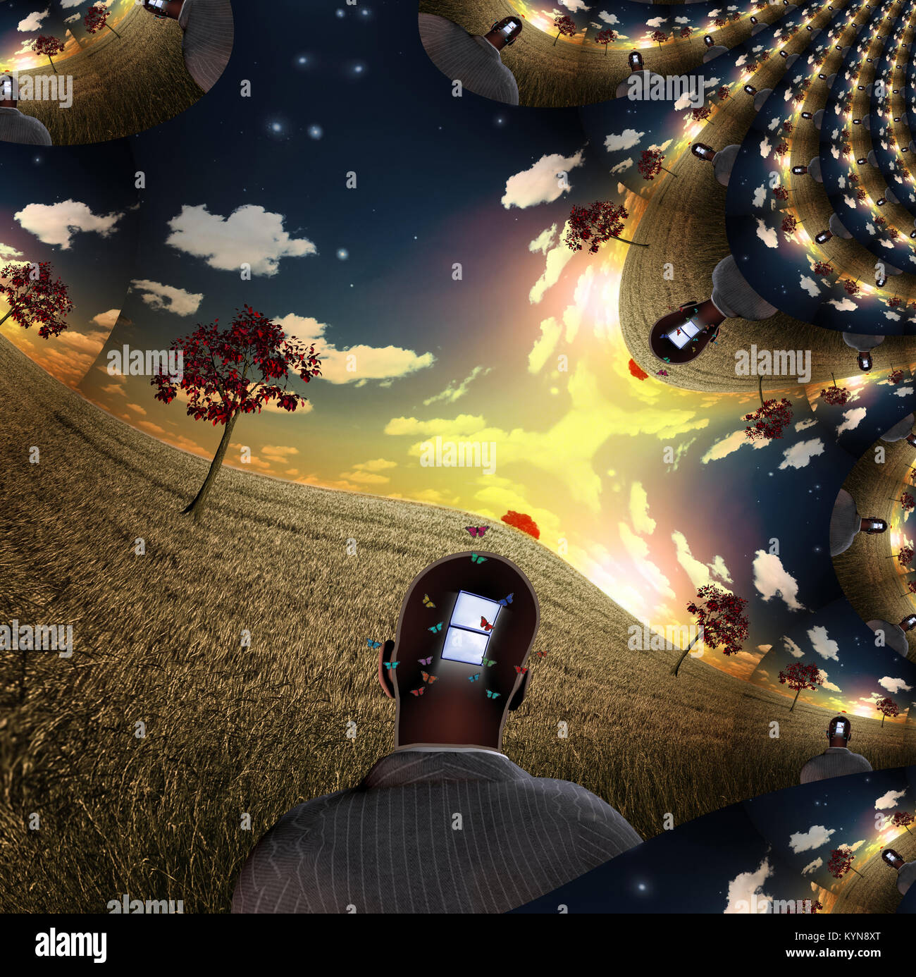 A Human Mind Abstract Composition Stock Photo - Alamy