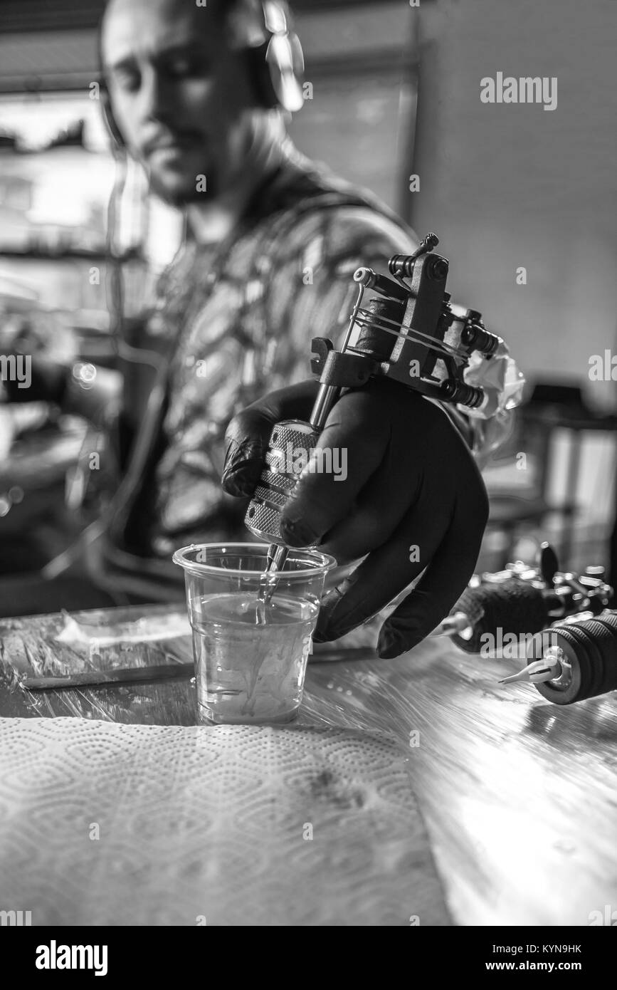Man tattoo detail Black and White Stock Photos & Images - Alamy