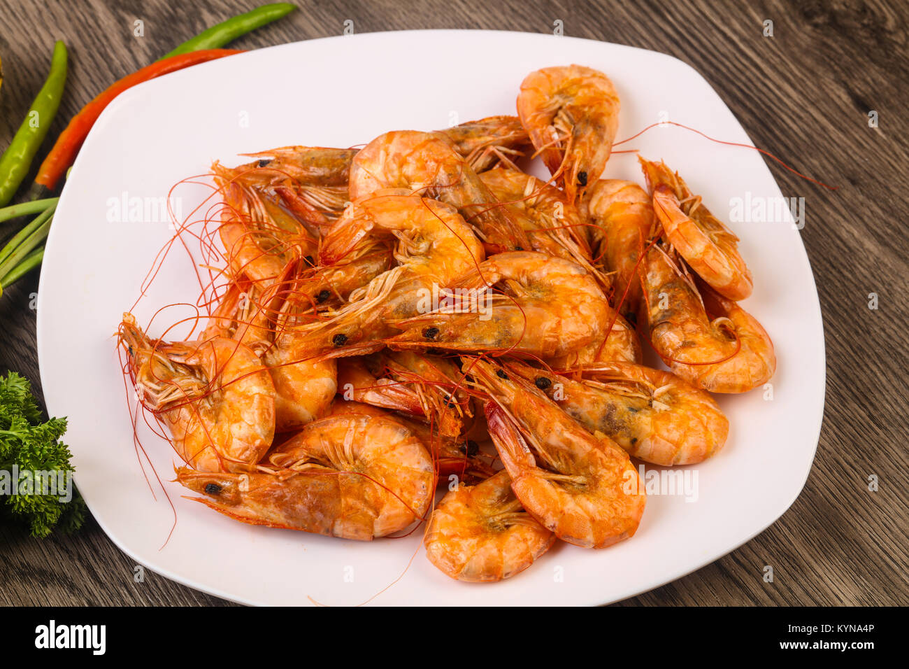 Boiled prawns in the bowl - ready for eat Stock Photo - Alamy
