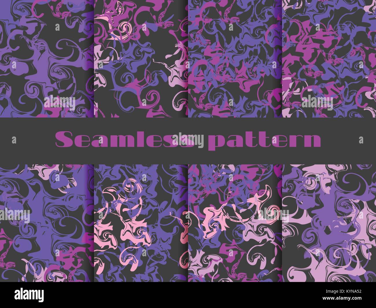 Marble seamless pattern set. Marbled paper watercolor. Drawing on the ...