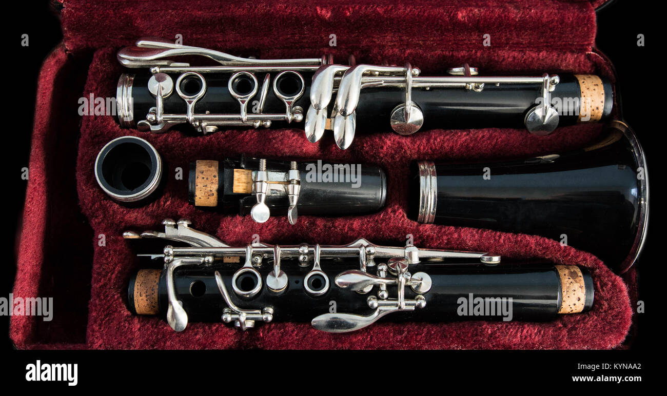 Disassembled clarinet in its case Stock Photo - Alamy