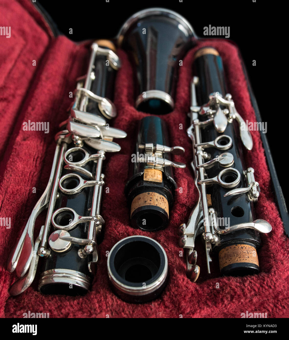 Disassembled clarinet in its case Stock Photo - Alamy