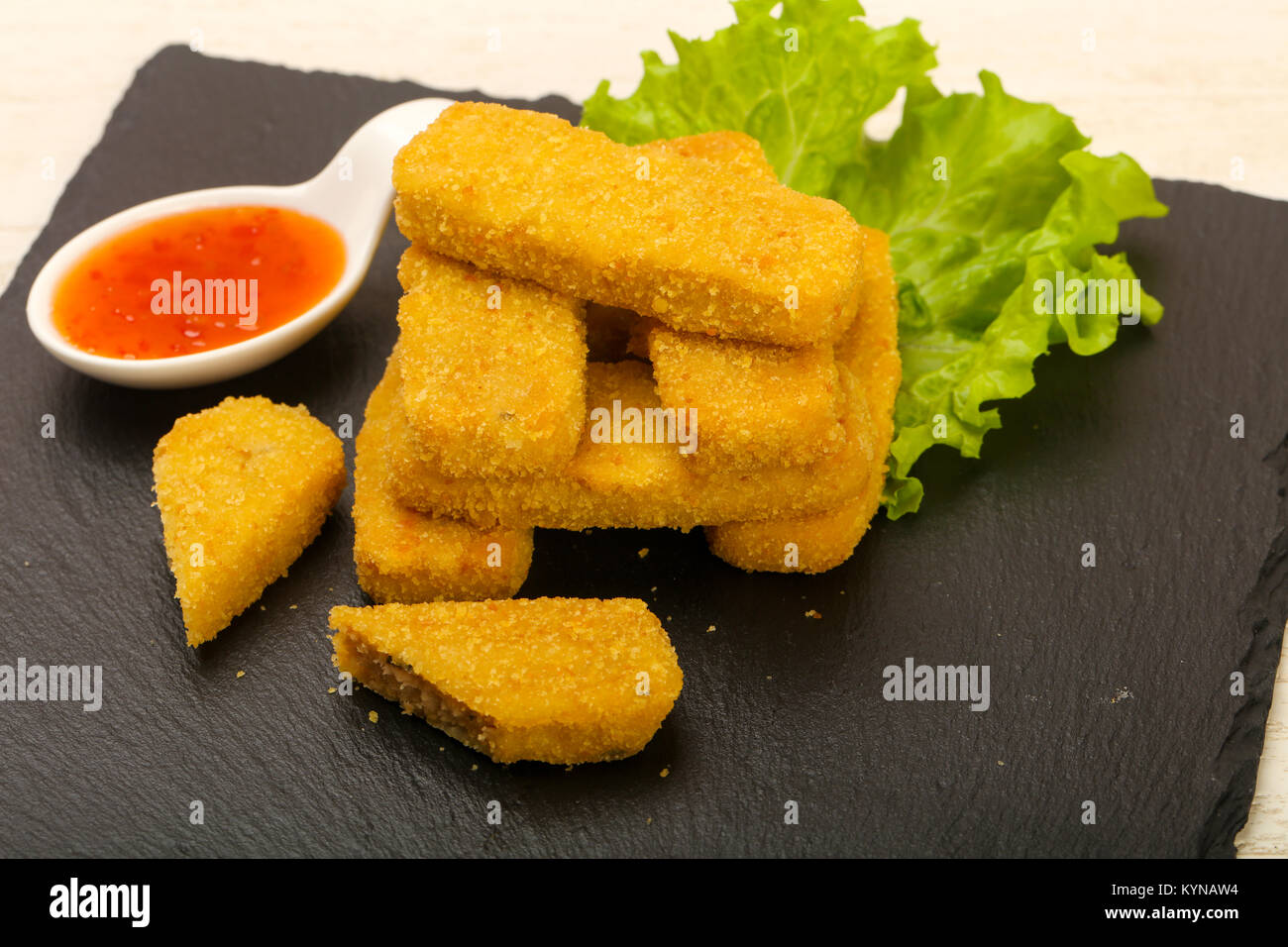 Salmon Fish sticks Stock Photo - Alamy