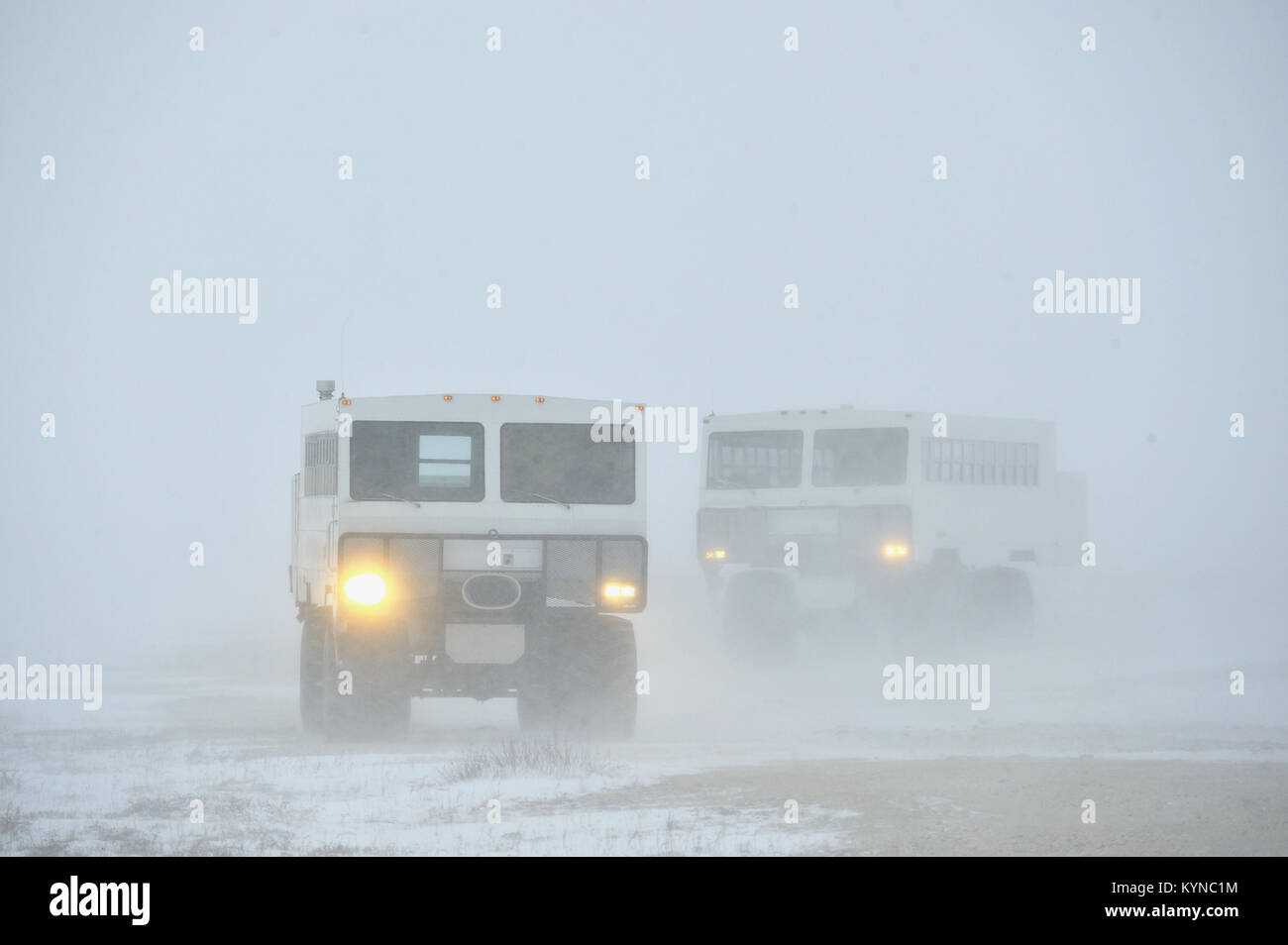 The all-terrain vehicle for snow trips to a snow blizzard in the tundra ...