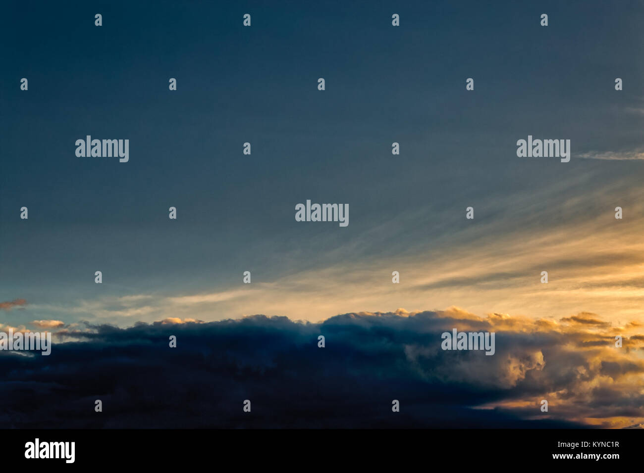 blue hour on clouds in sunset sky background Stock Photo - Alamy