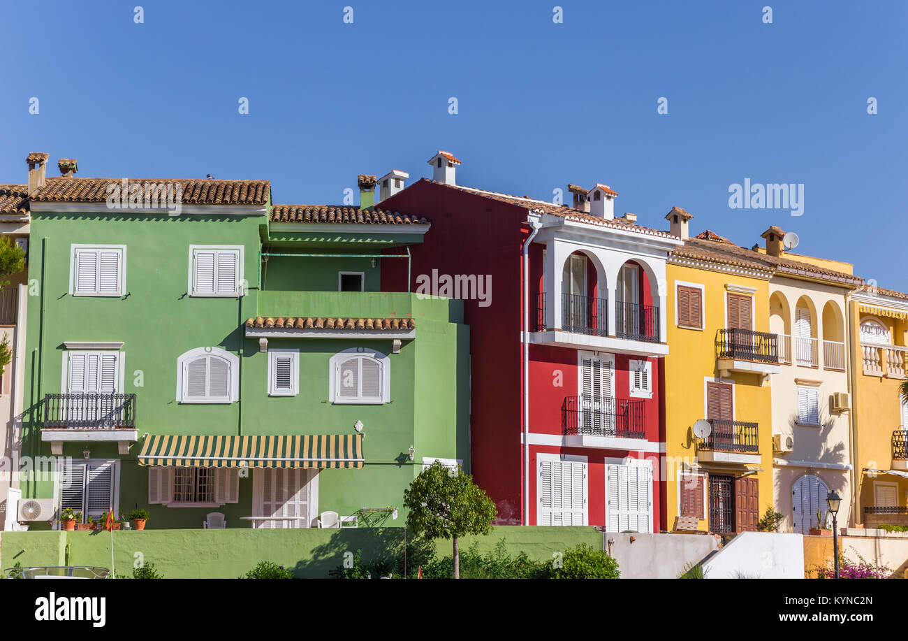 Colorful houses of Port Saplaya in Valencia, Spain Stock Photo - Alamy
