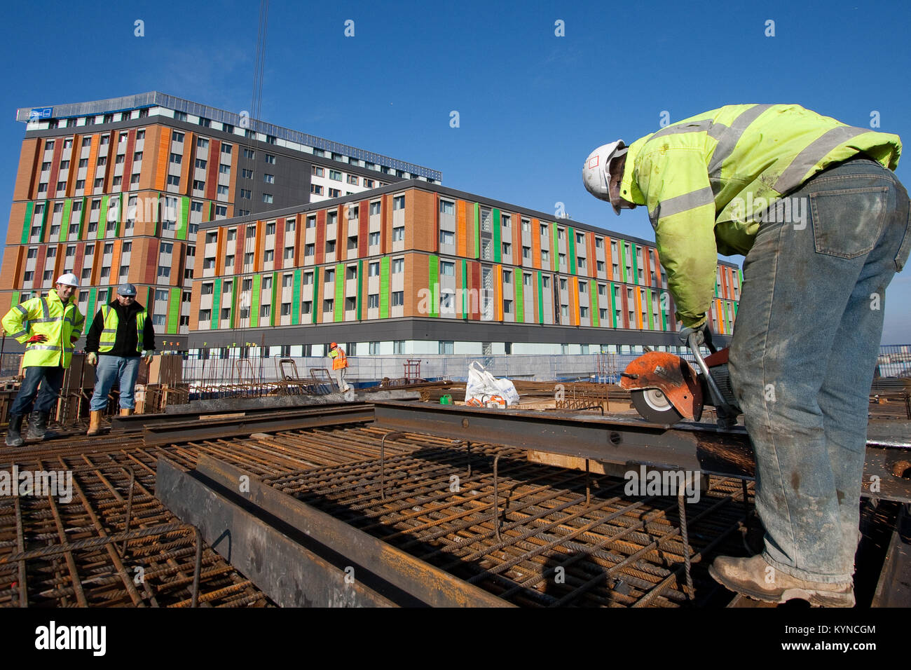 Construction of Hale Village, Tottenham Hale, London. Hale Village is ...