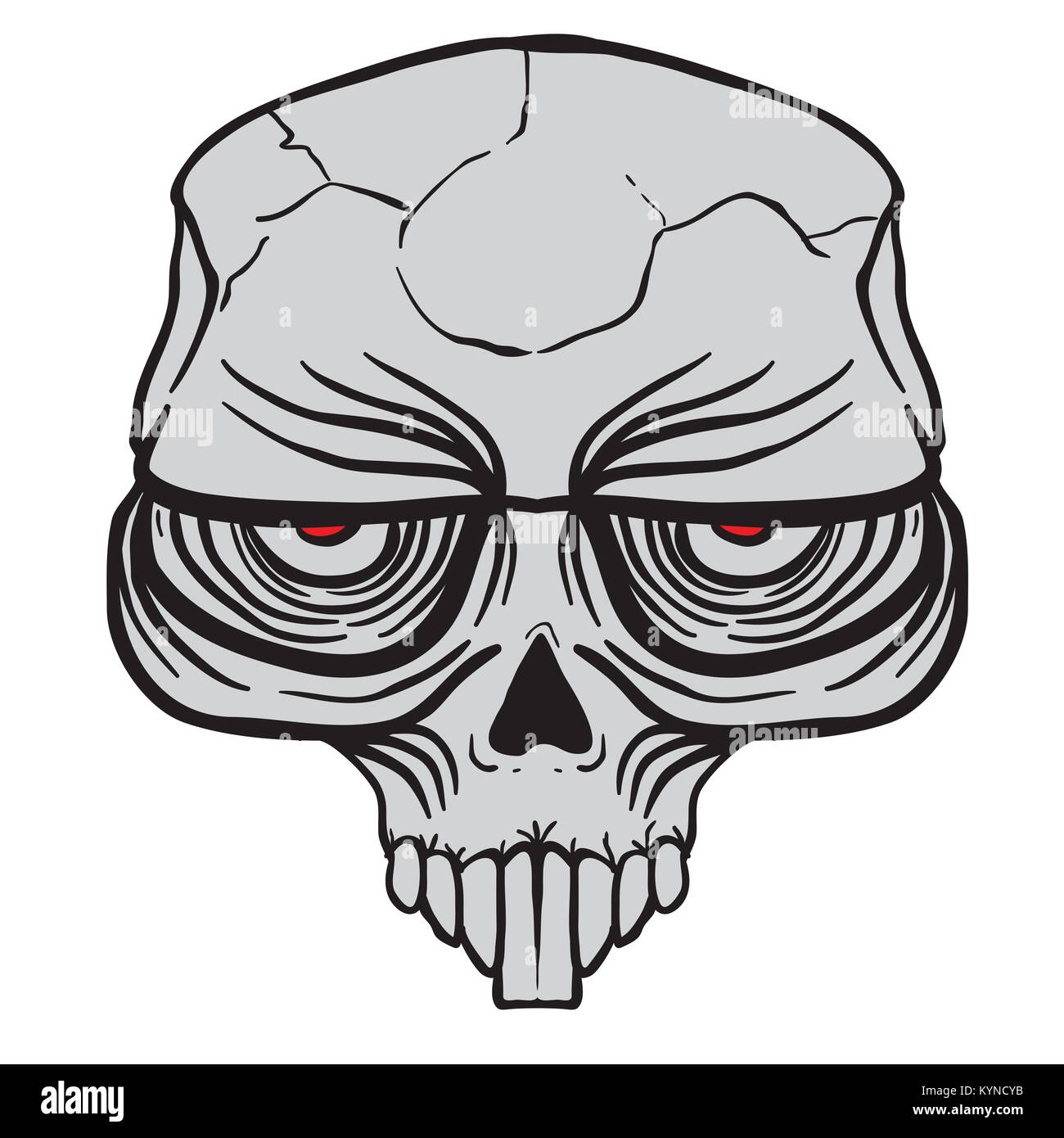 alien skull cartoon illustration isolated on white Stock Photo - Alamy