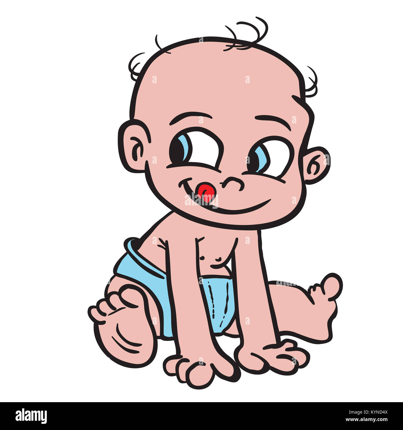 baby sitting on a floor cartoon illustration isolated on white Stock ...