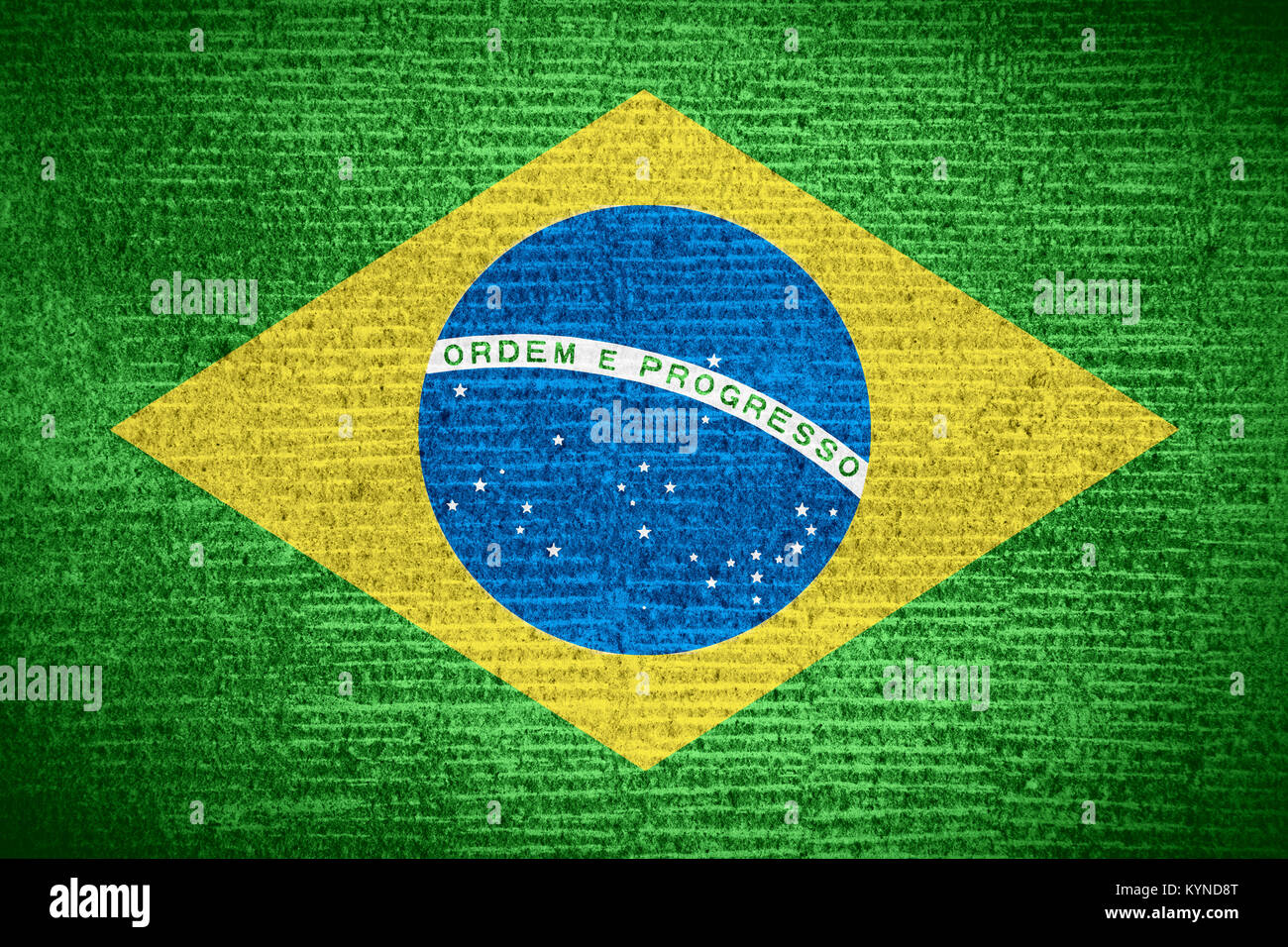 flag of Brazil or Brazilian banner on row pattern texture Stock Photo ...