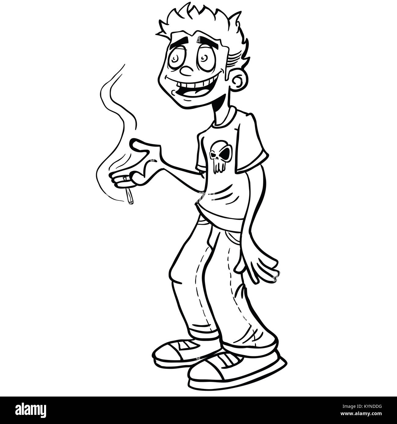 Cartoon teen boy Black and White Stock Photos & Images - Alamy