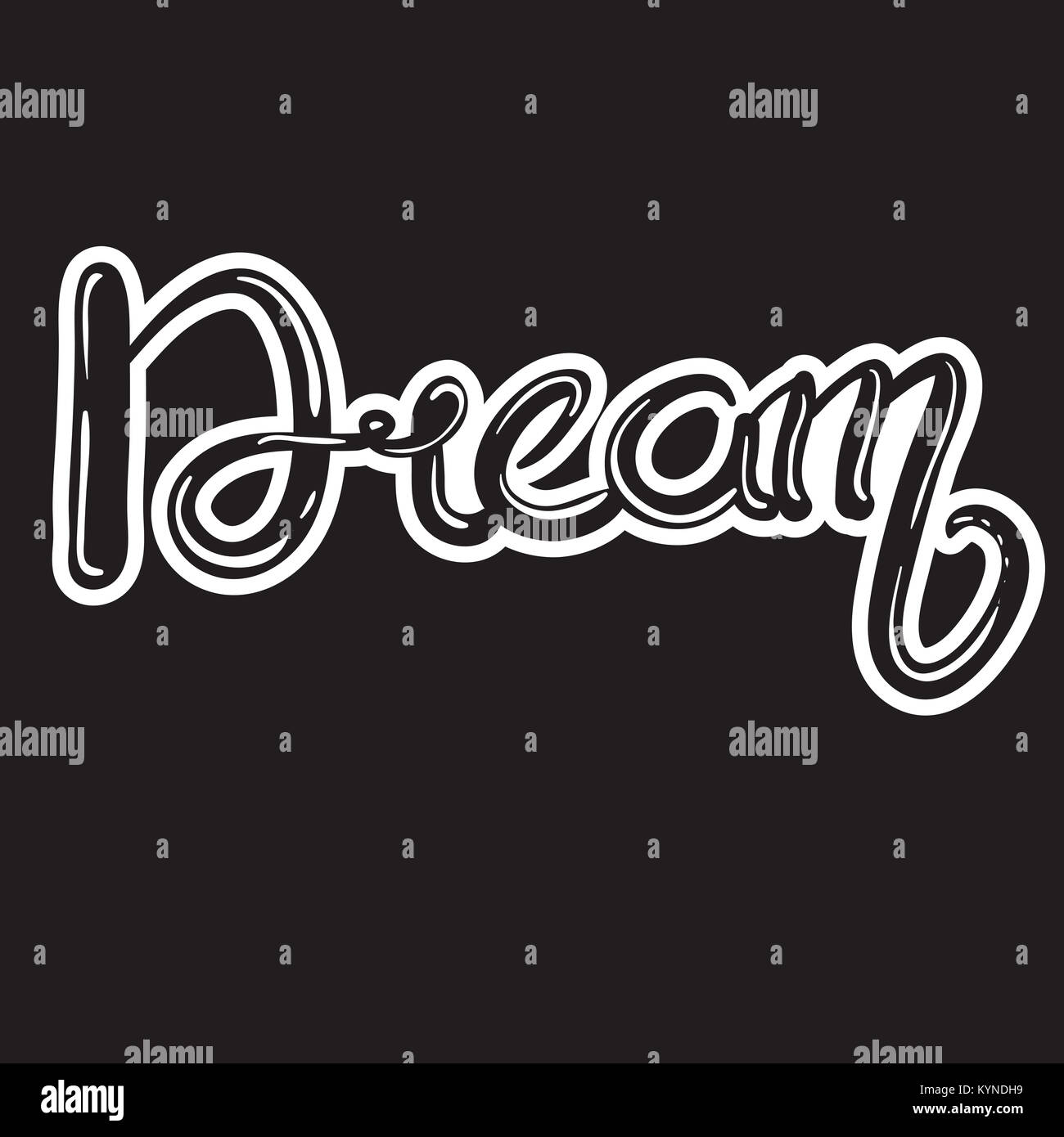 hand written lettering word dream Stock Photo - Alamy