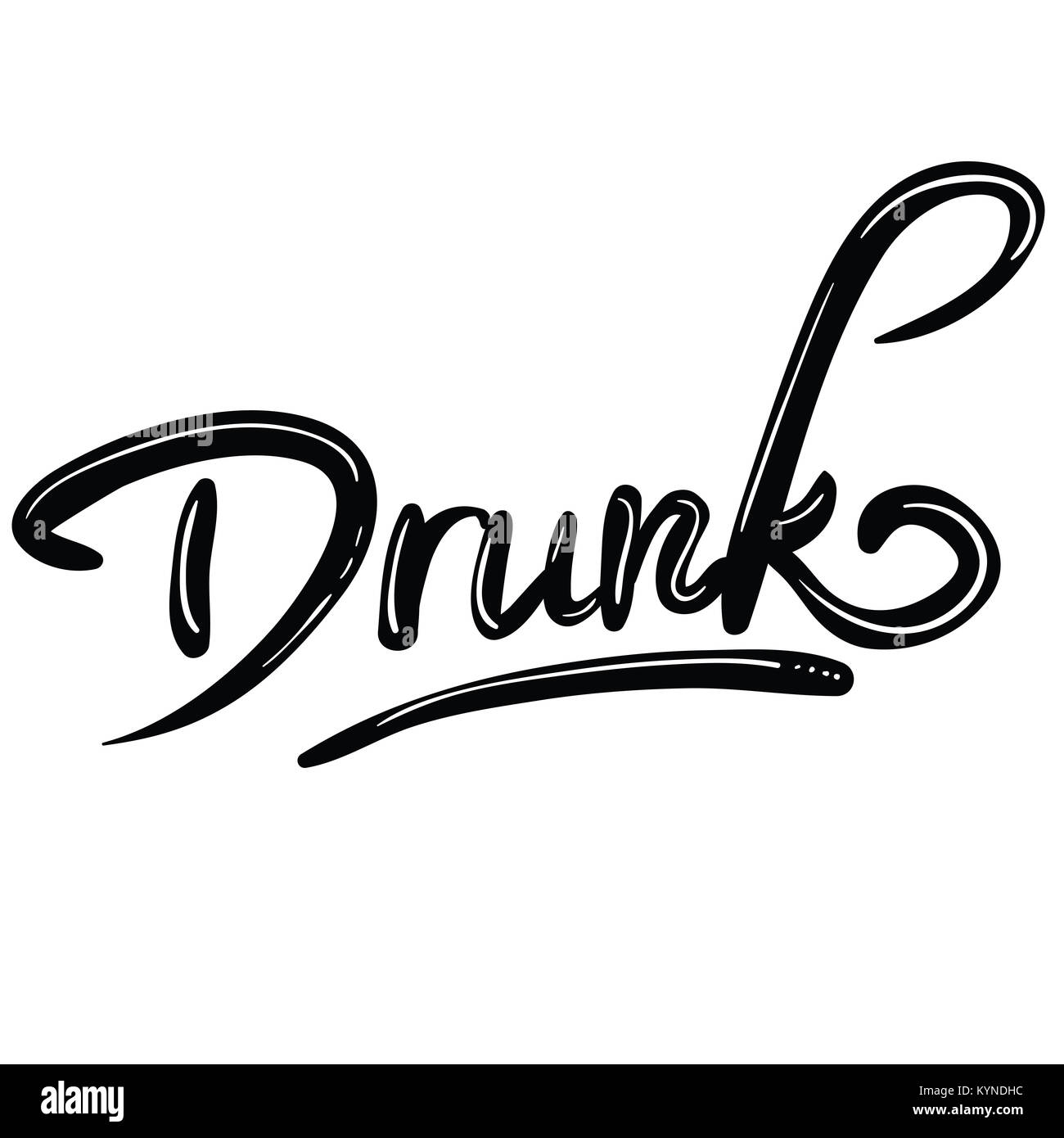 hand written lettering word drunk Stock Photo - Alamy