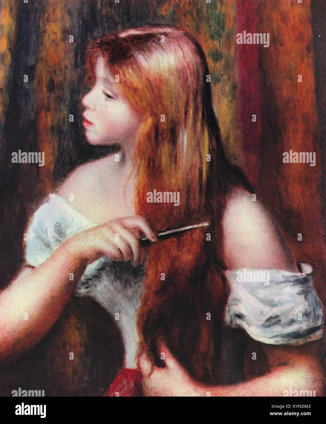 Pierre-Auguste Renoir Young Girl Combing Her Hair Stock Photo - Alamy