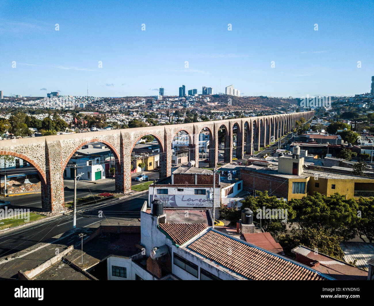 Los Arcos, aquaduct in Queretaro, Mexico Stock Photo - Alamy