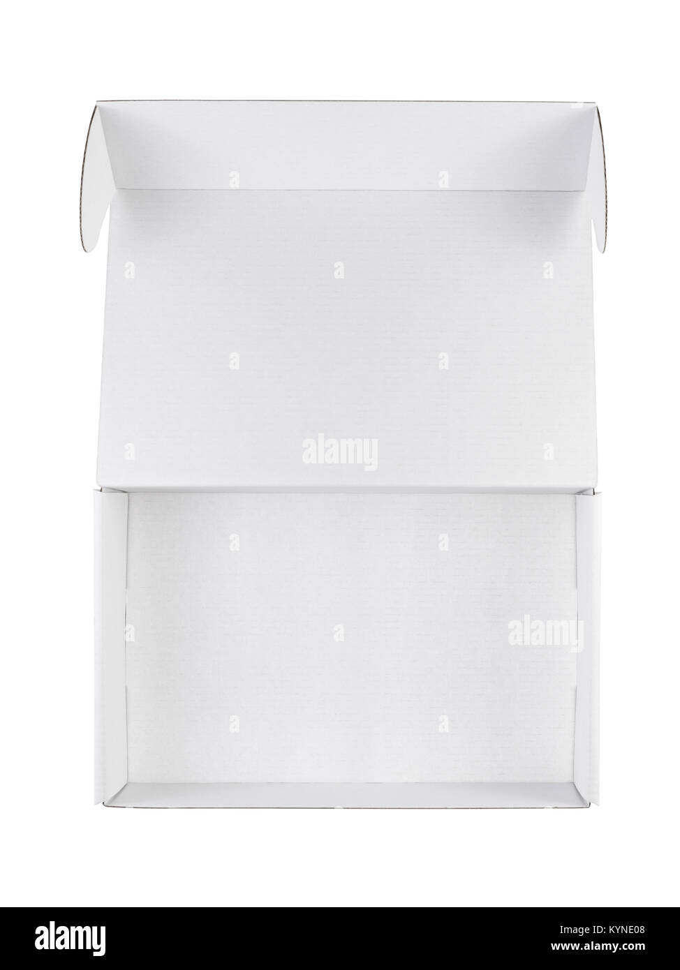 Empty opened white box isolated on white background top view Stock ...