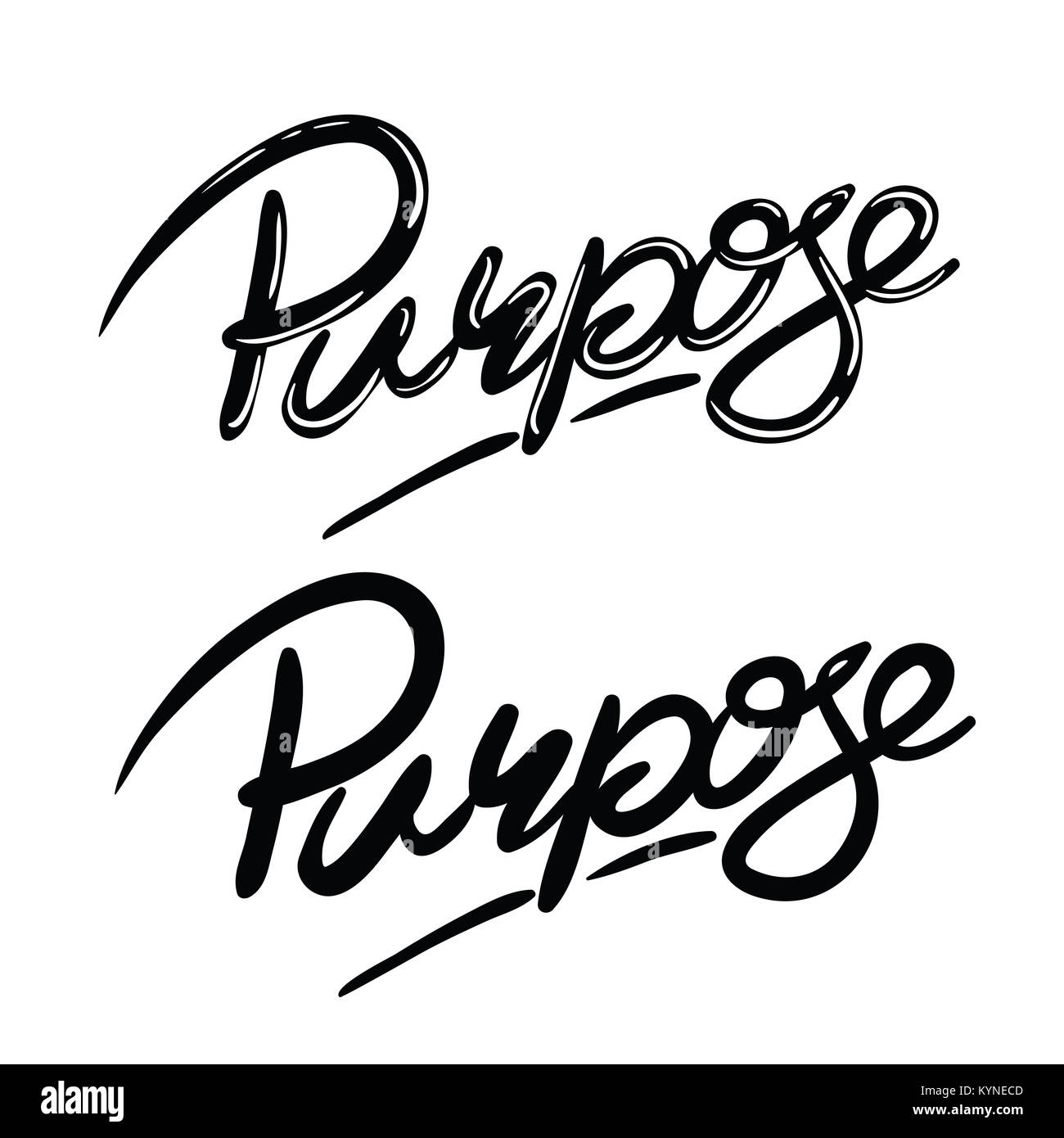 hand written lettering word purpose Stock Photo - Alamy