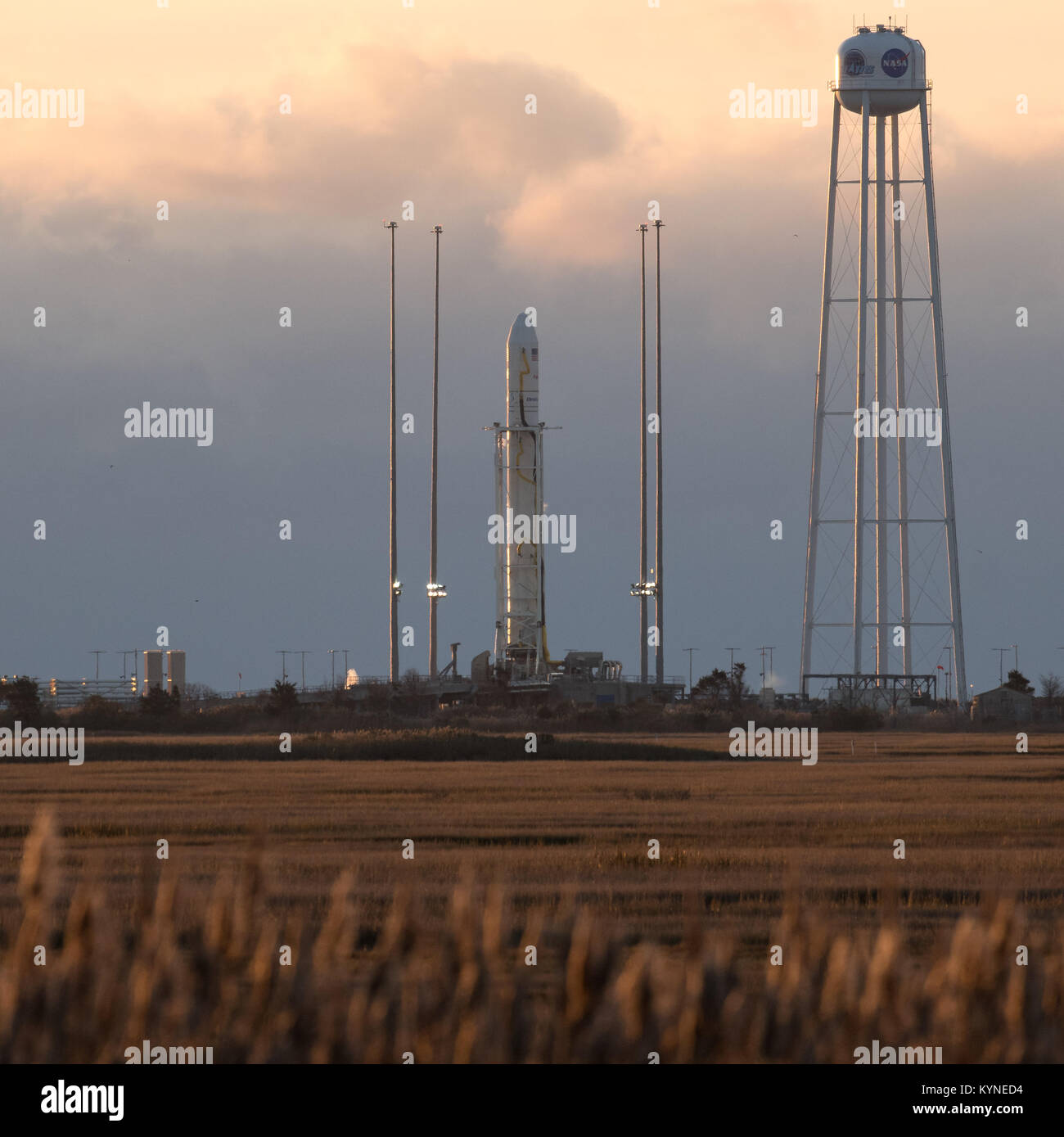 The Orbital Atk Antares Rocket With The Cygnus Spacecraft Onboard Is