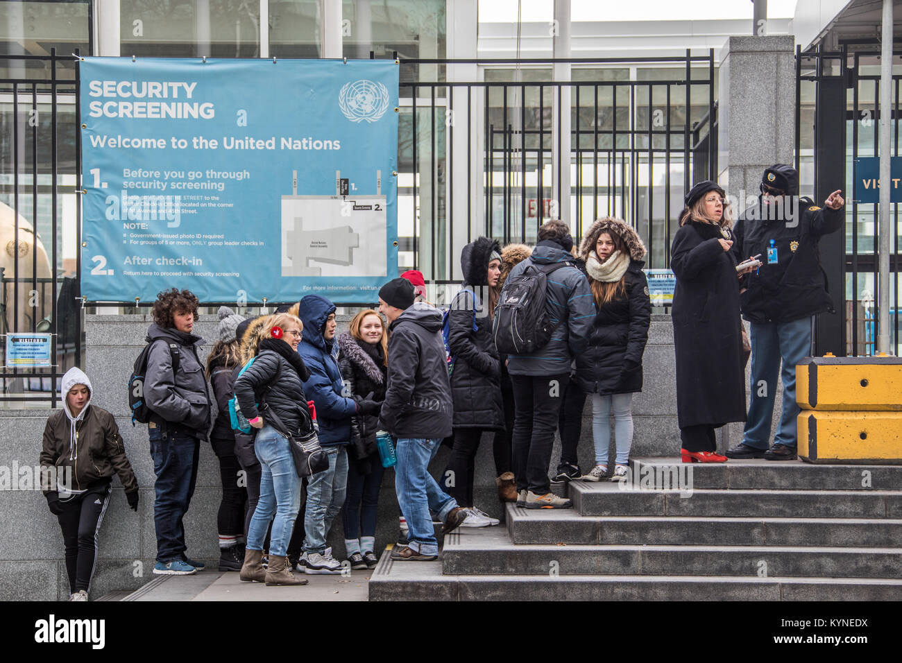 Security Screening at the United Nations Building, Manhattan, New York ...