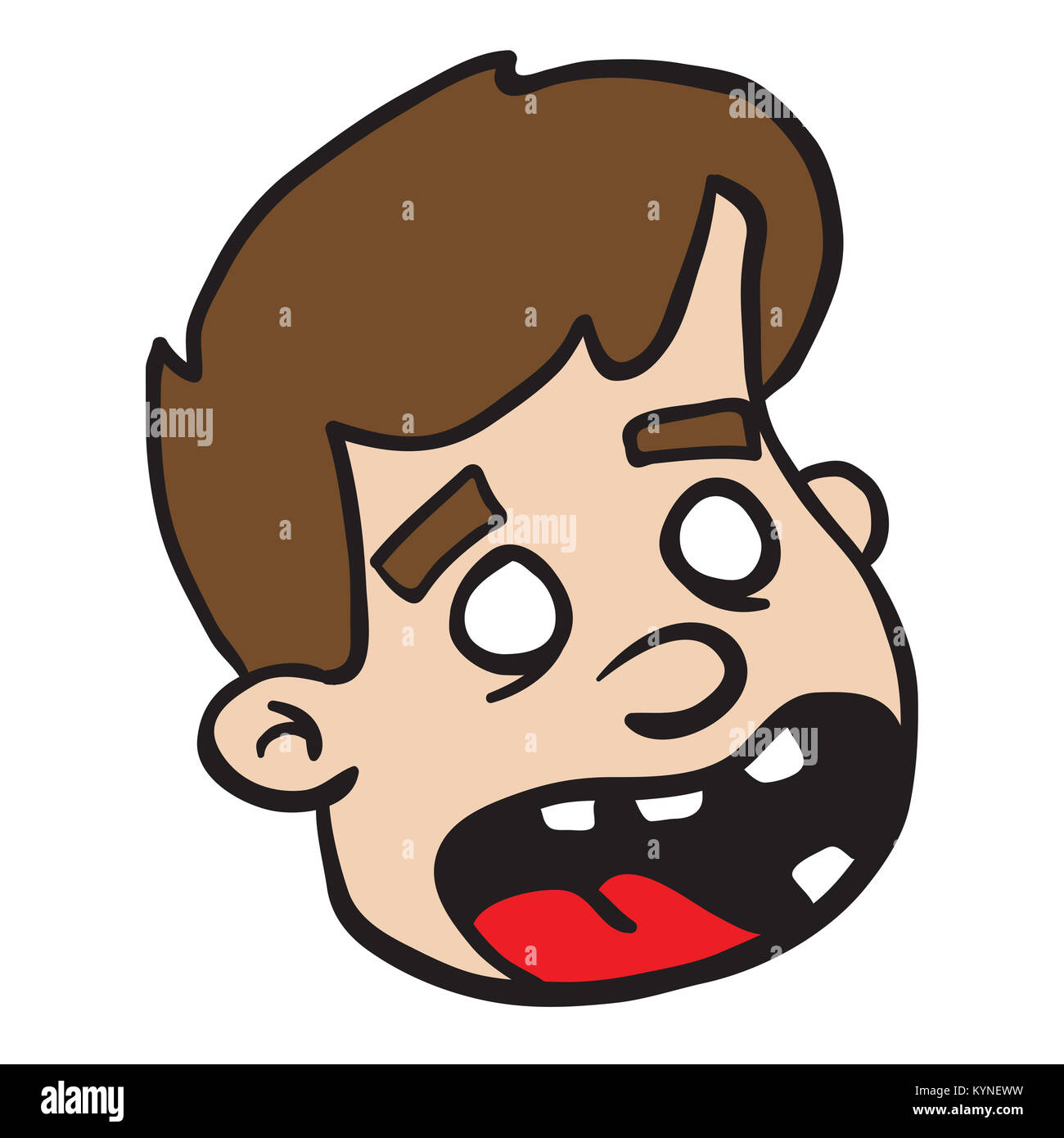 screaming boy cartoon illustration isolated on white Stock Photo - Alamy