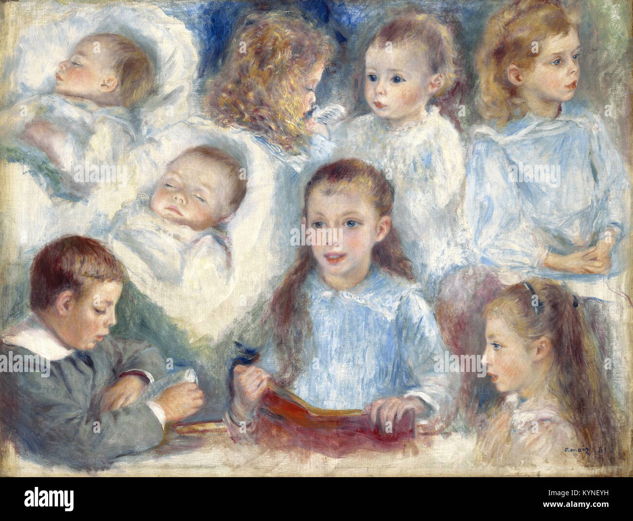 Pierre-Auguste Renoir - Sketches of Heads (The Berard Children Stock ...
