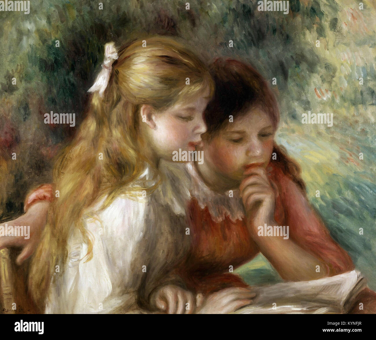 RENOIR Pierre-Auguste - La Lecture - Two Girls Reading 1890 XIX th ...