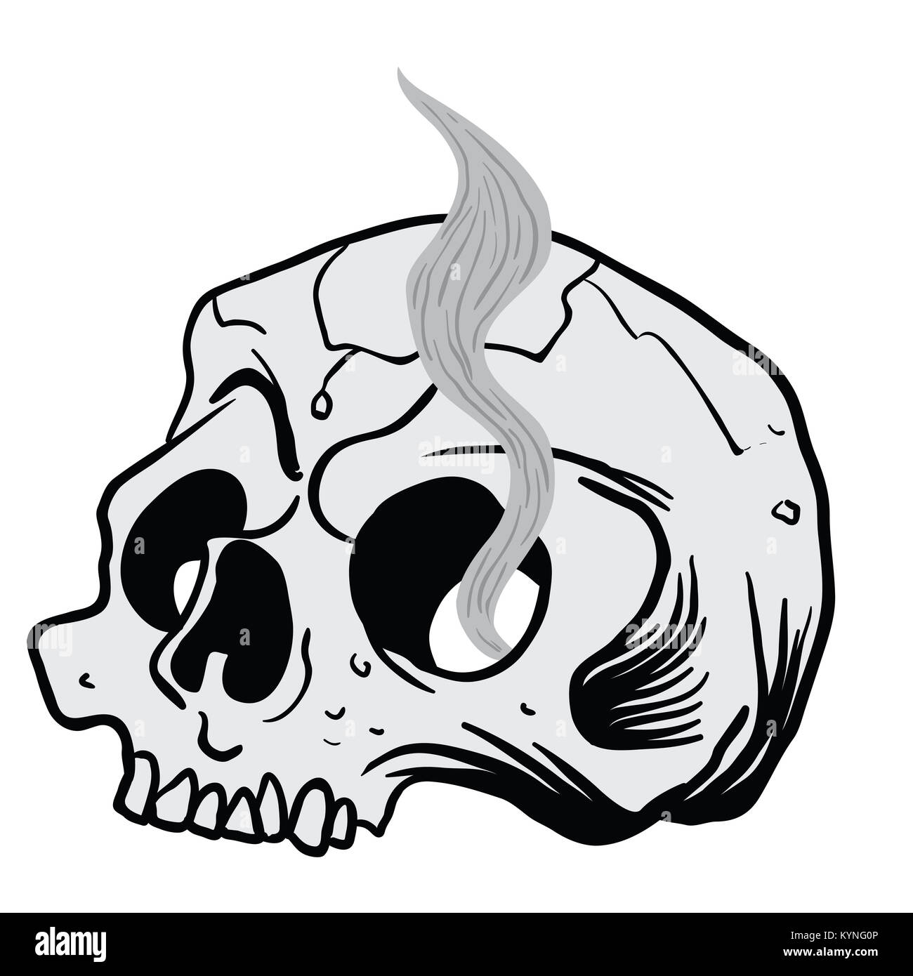 Skeleton Smoking A Cigarette Cartoon