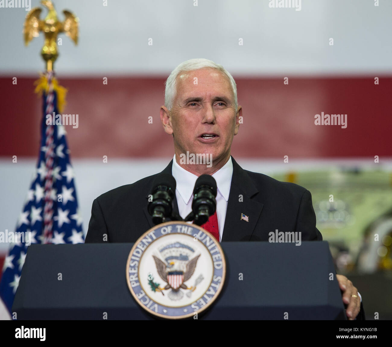 Vice President Mike Pence visits NASA's Kennedy Space Center, thanking ...