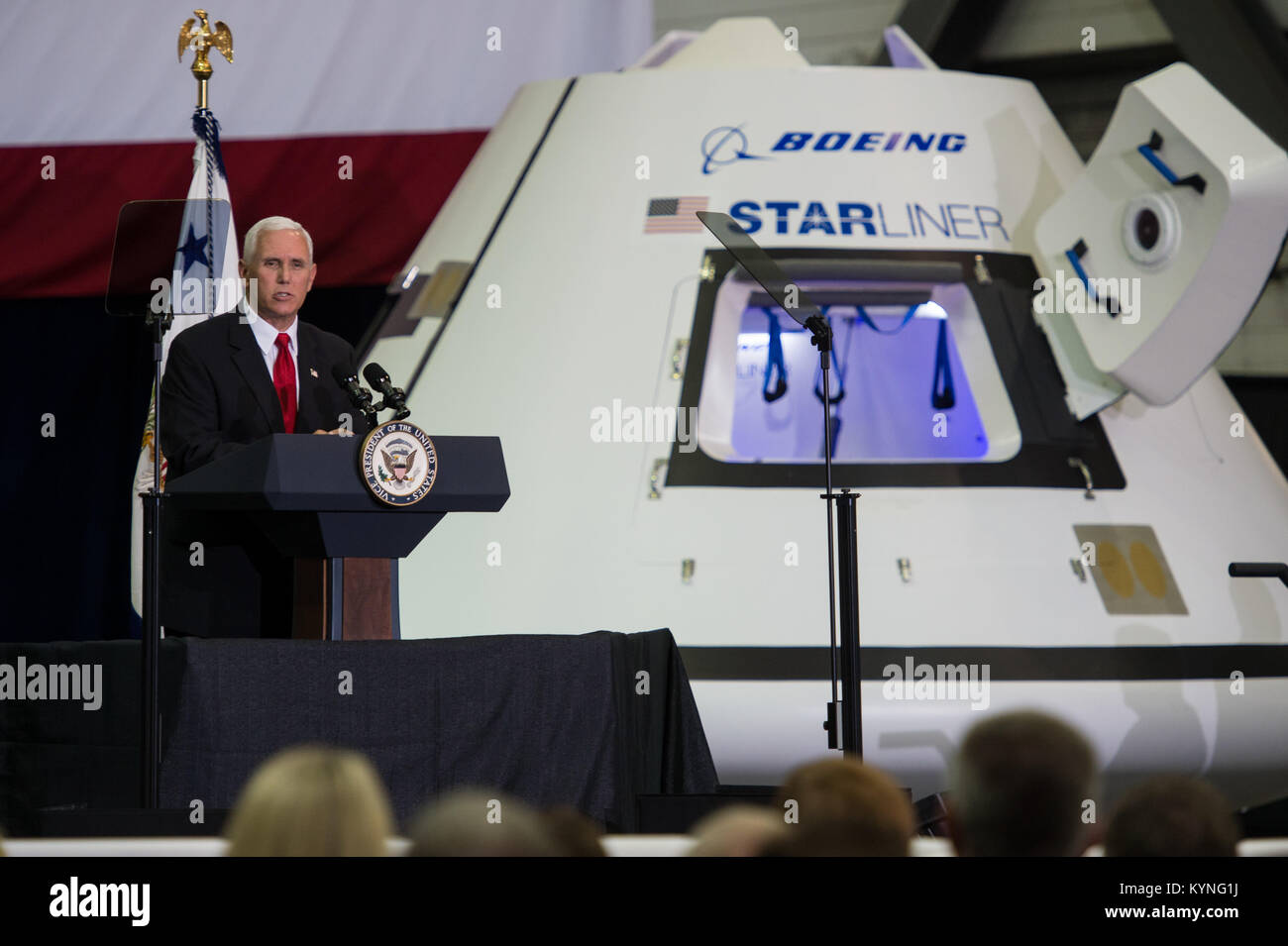 Vice President Mike Pence addresses NASA employees at Kennedy Space ...