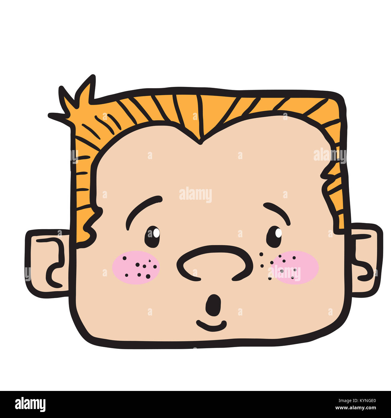surprised boy cartoon illustration isolated on white Stock Photo - Alamy