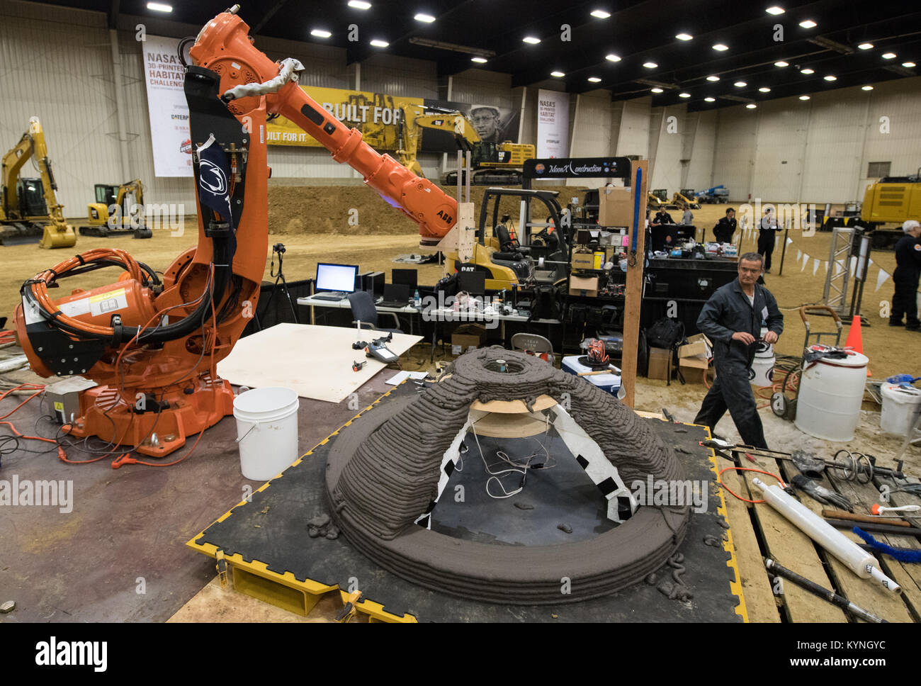 The Penn State Den@Mars team showcased their 3D-printed dome structure ...