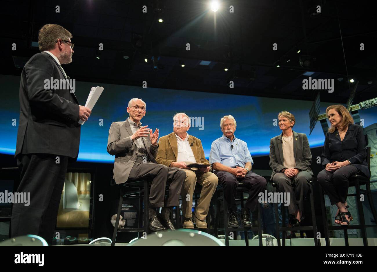 Matthew Shindell moderates a panel with key figures from NASA's Voyager ...