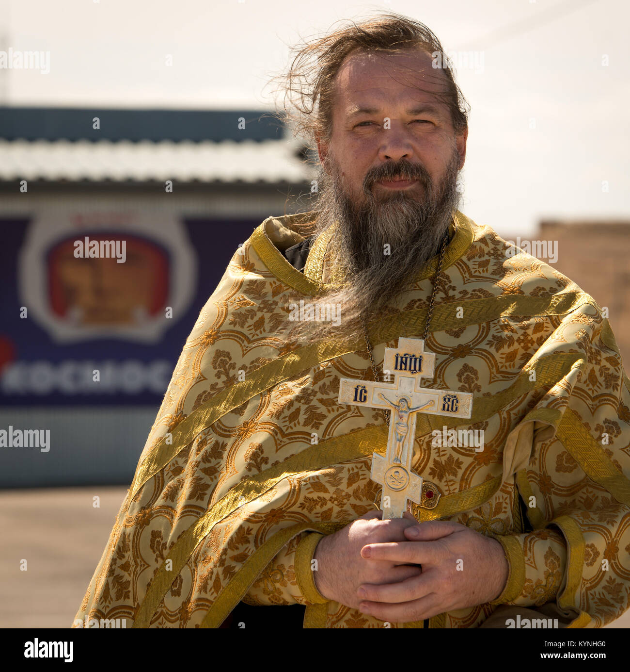 Orthodox priest Father Sergei blessed the Soyuz rocket and the media at ...