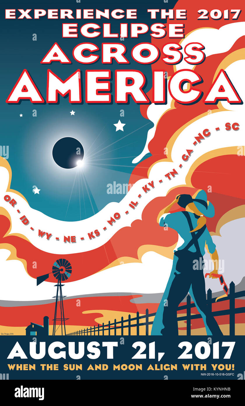 The Eclipse Across America poster highlights the total solar eclipse ...