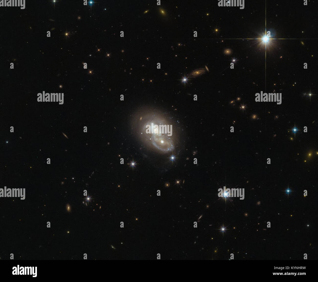 The Hubble Space Telescope captured an image of two galaxies ...