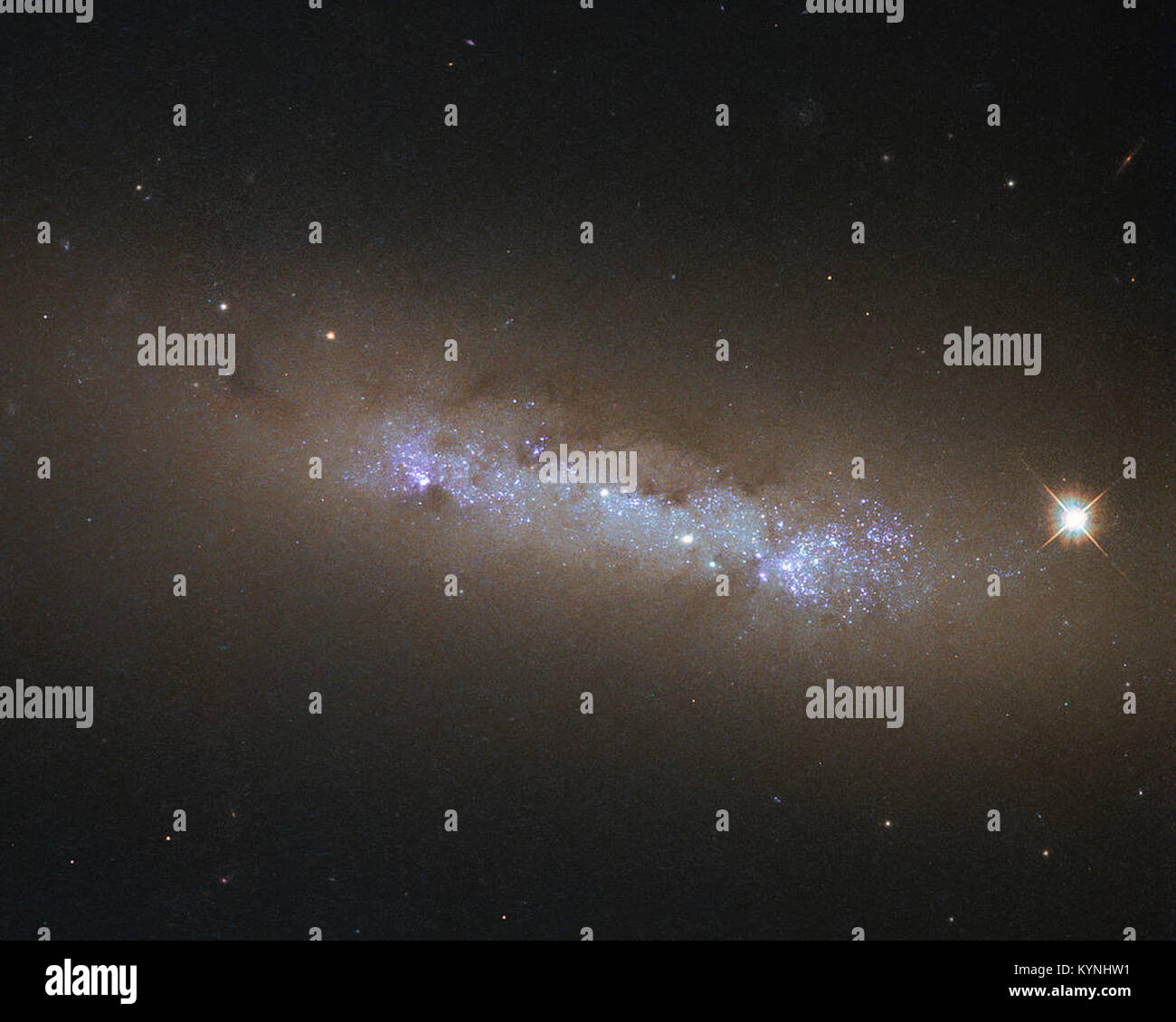 Hubble Space Telescope captures an image of NGC 4248, a spiral galaxy ...