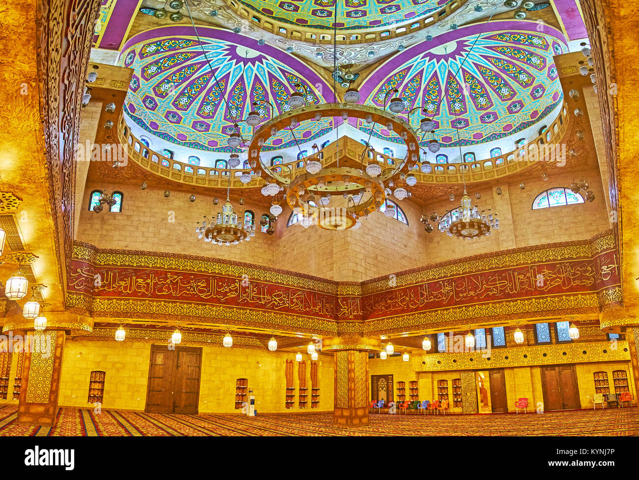SHARM EL SHEIKH, EGYPT- DECEMBER 15, 2017: Al Sahaba mosque has many ...