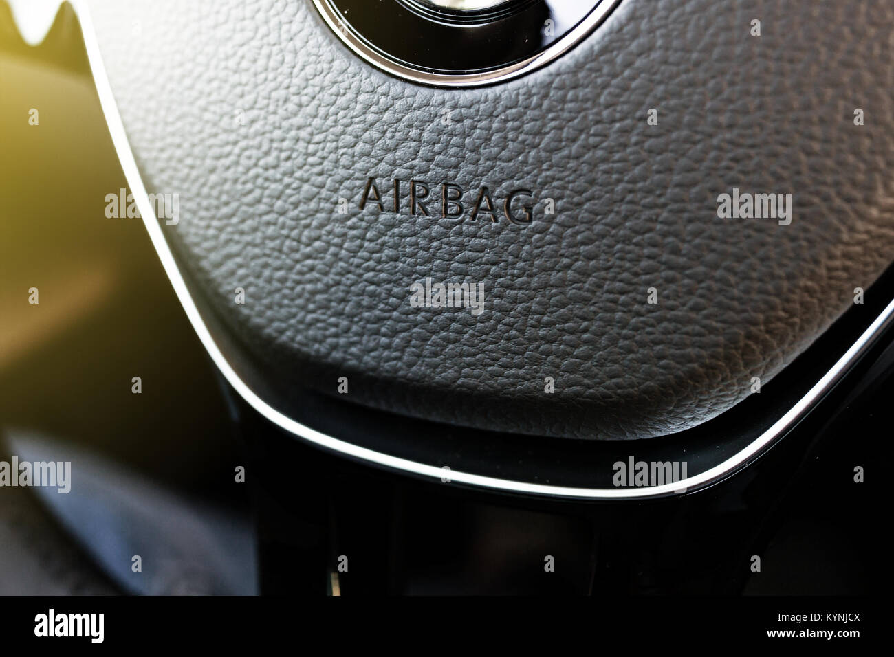 Steering wheel of a modern car Stock Photo - Alamy