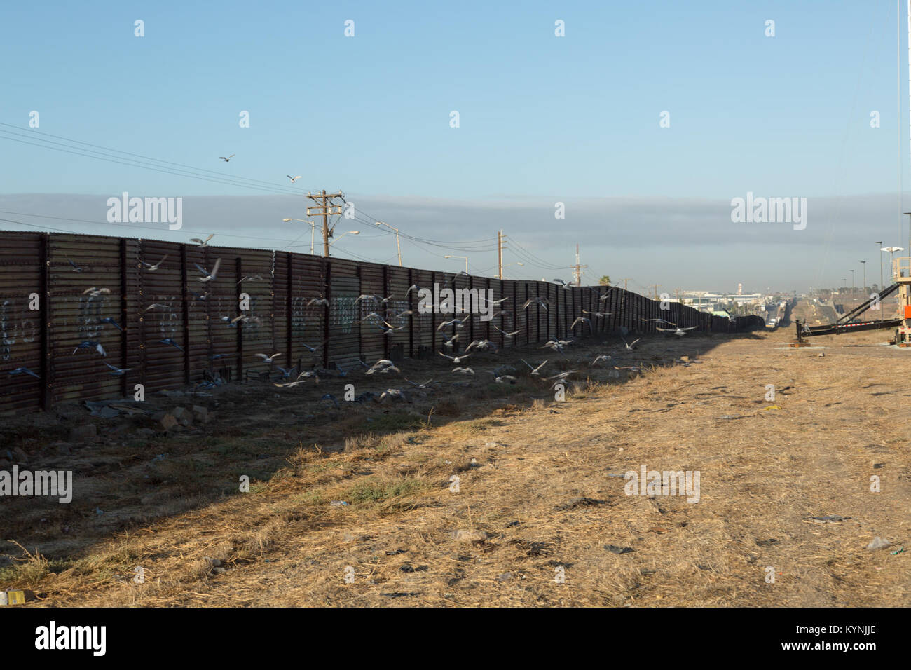 Ground views of various Border Wall Prototypes being constructed near ...