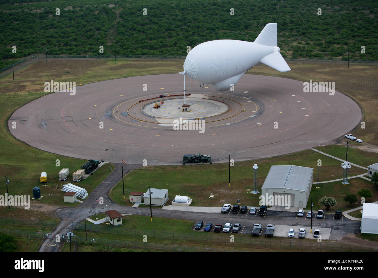 The Tethered Aerostat Radar System (TARS) used by CBP in Eagle Pass, TX ...