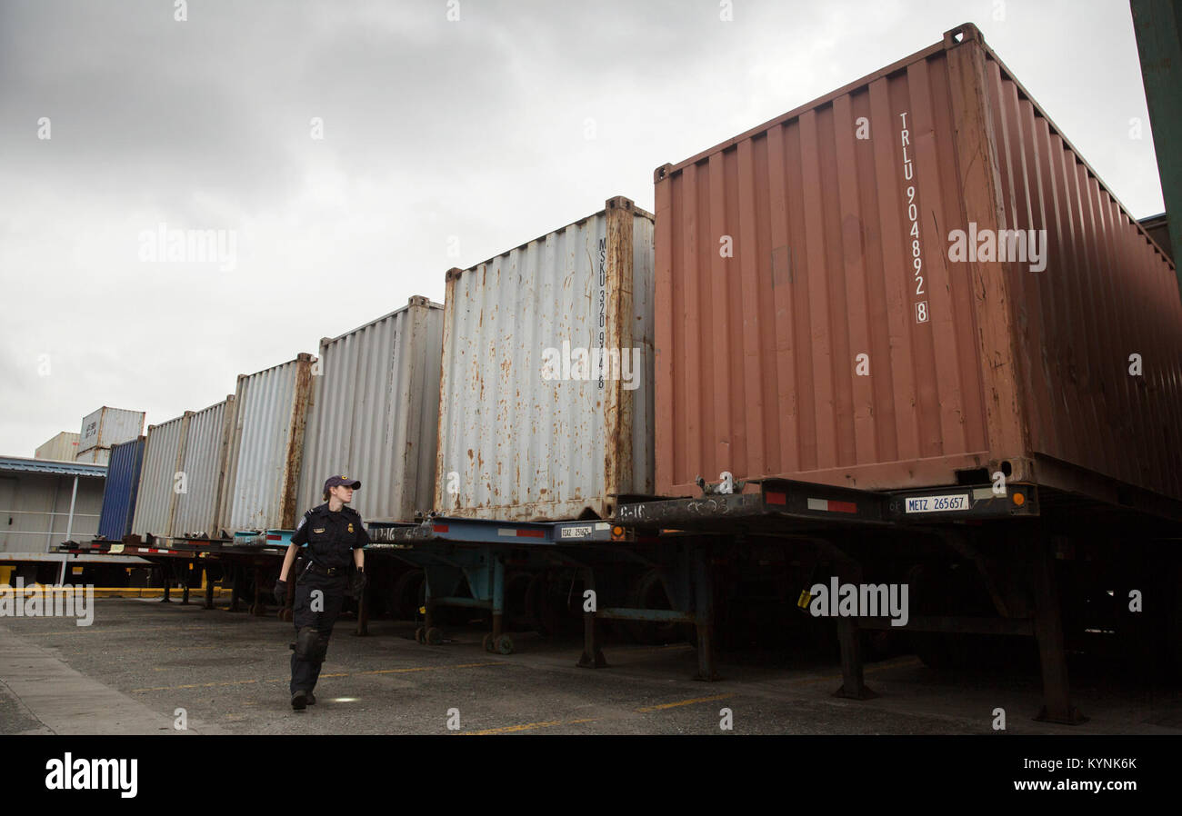 CBP Agriculture inspectors at the Port of Baltimore check containers ...