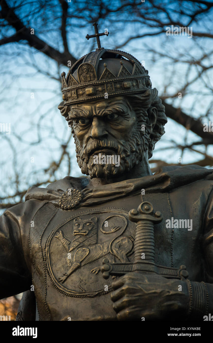 SOFIA, BULGARIA - NOVEMBER 22, 2017: statue of Samuel Tsar, emperor of ...