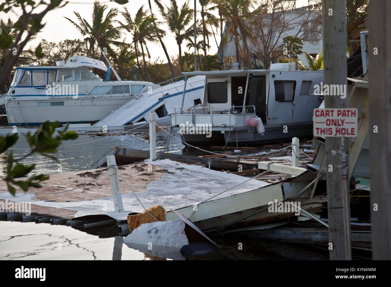 A small portion of Key Largo, Florida, shows the devastation caused by ...