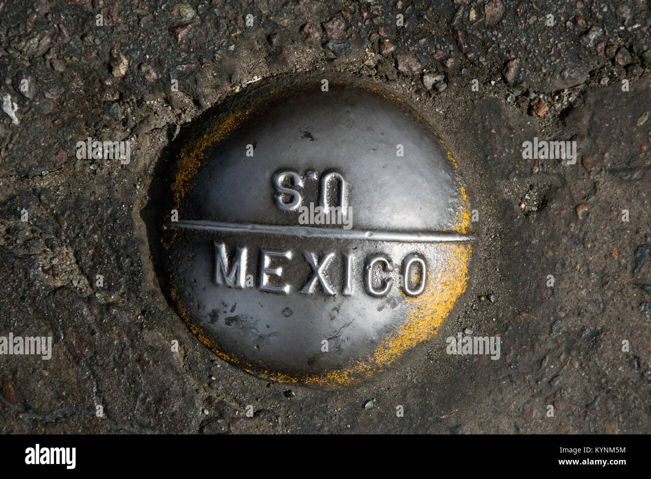 The border crossing boundary marker located near the San Ysidro border ...