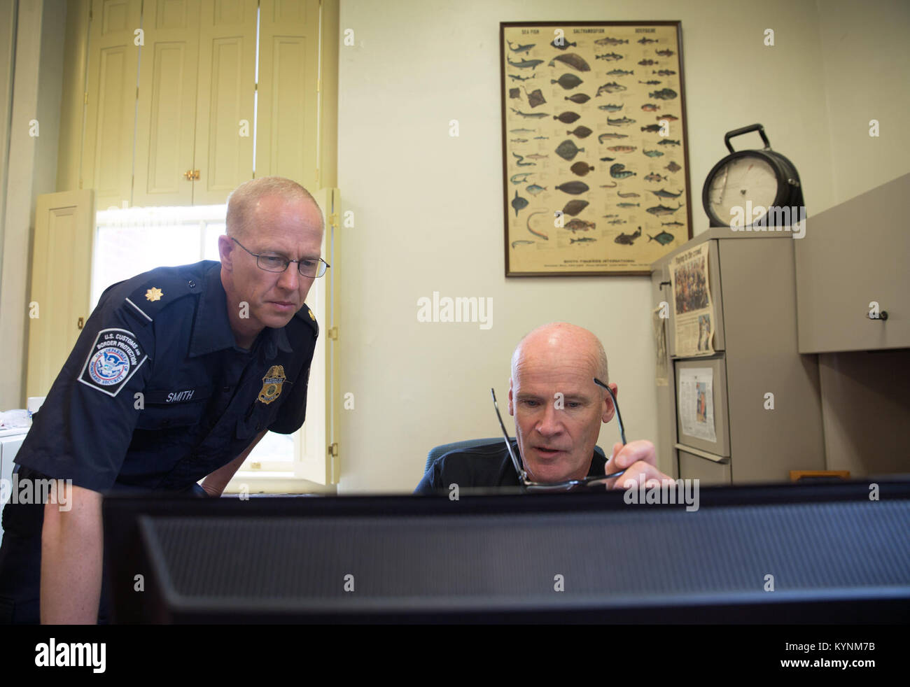 CBP officers inspect foreign ships at the Port of Providence, Rhode ...