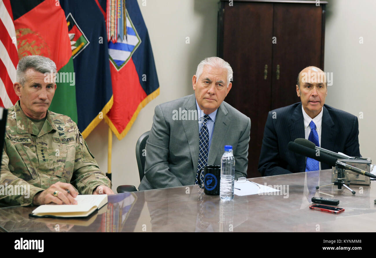 Secretary Rex Tillerson, alongside Ambassador Hugo Llorens and General ...