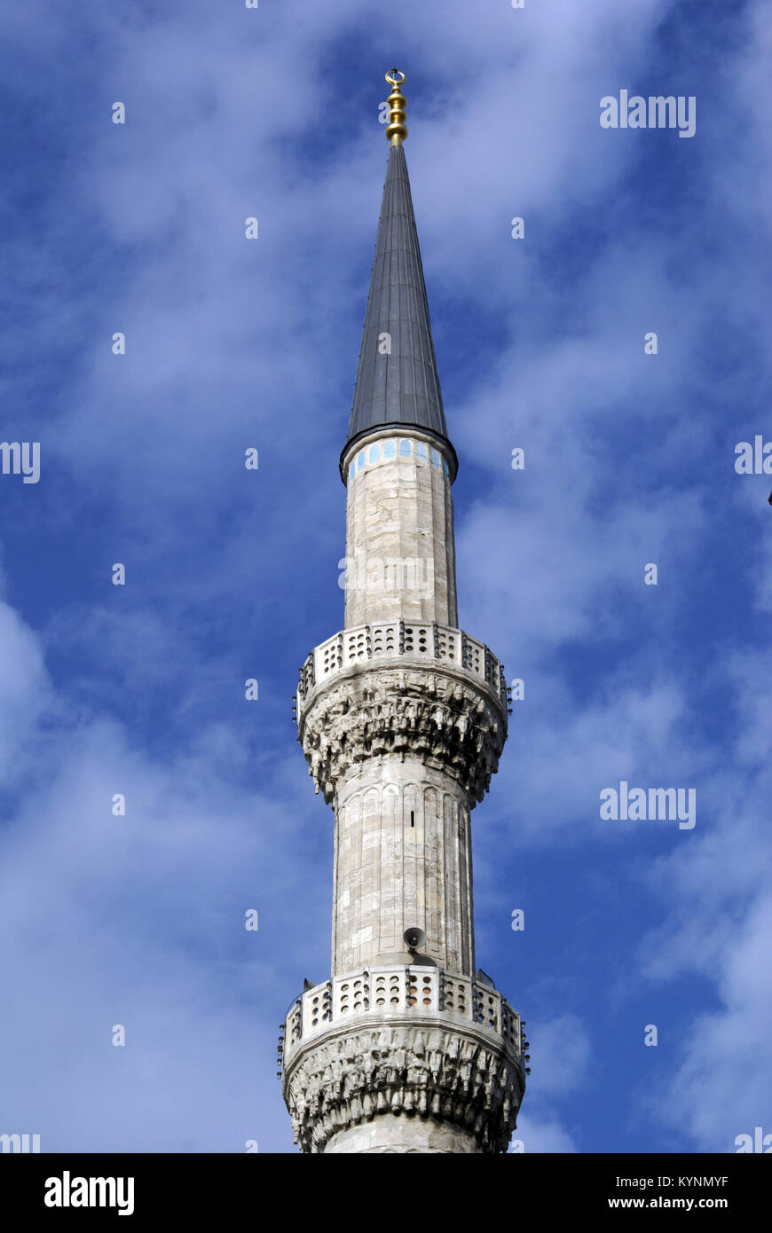 Tall minaret of Blue mosque in Istanbul Stock Photo - Alamy