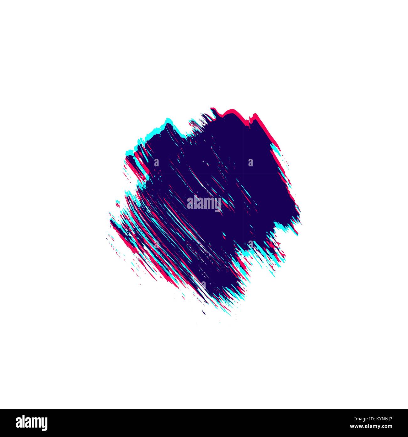 Paint Brush Smear Black Stained Paintbrush Isolated On White