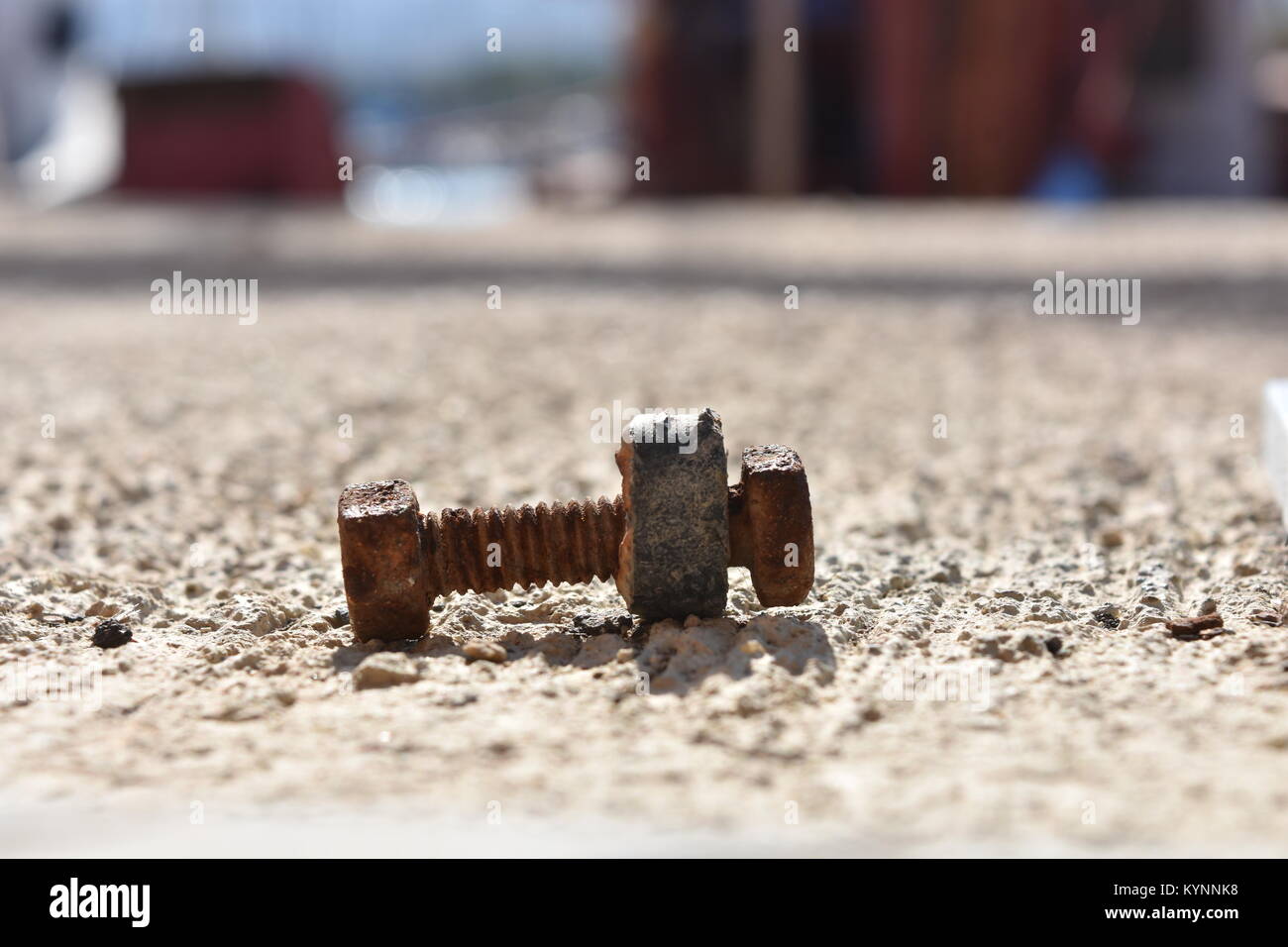 A rusty screw at the harbor Stock Photo - Alamy